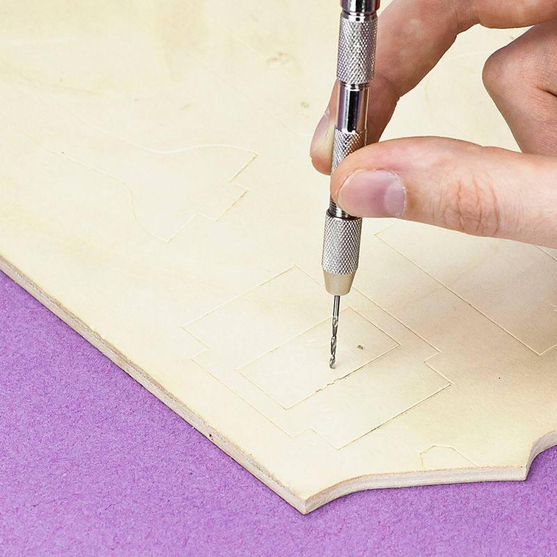 Pin Vice Double-Ended Swivel Top with 5 Drill Bits