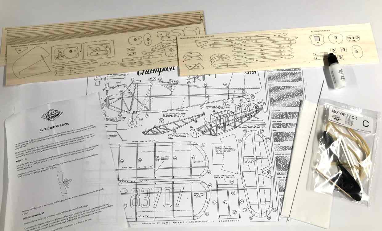 Veron Aeronca Champion - 23" Wingspan Replica Balsa Kit