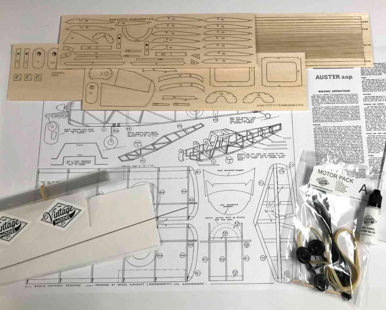 Veron Auster A.O.P. | 22" WingspanReplica Balsa Kit